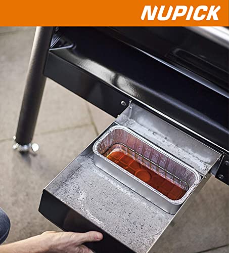 NUPICK 35 Pack Drip Pan Compatible for Weber SmokeFire EX4 / EX6 / EPX6, Genesis II 400/600, Summit 400/600 Series Grills, Disposable Aluminum Foil Grease Trays, 11.1" x 4.75" x 2.5"