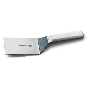 basics p94855 6" x 3" white hamburger turner with polypropylene handle