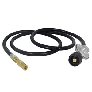 MCAMPAS 5 Feet Propane Adapter Hose with Regulator Only for Coleman Roadtrip LXE Portable Grill,Replacement Parts Connect to 5lb -20 lb Large Propane Tank