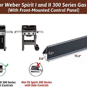 QuliMetal 15.3" Flavorizer Bars for Weber Spirit 300, Spirit II 300 Series, E310 E320 E330 S310 S320 S330 Grills with Front Controls, Porcelain Steel Heat Plates Fits for Weber 7636