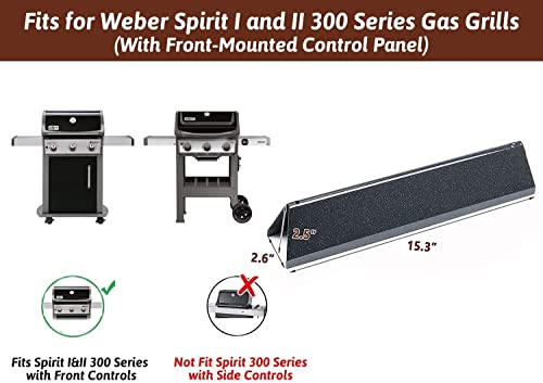 QuliMetal 15.3" Flavorizer Bars for Weber Spirit 300, Spirit II 300 Series, E310 E320 E330 S310 S320 S330 Grills with Front Controls, Porcelain Steel Heat Plates Fits for Weber 7636