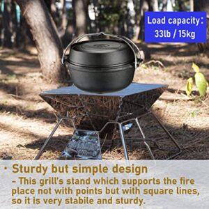 NANGOGEAR Flatpack Camping Grill Portable Wood Burning Stove Grill Stainless Steel 111107(MT-2)