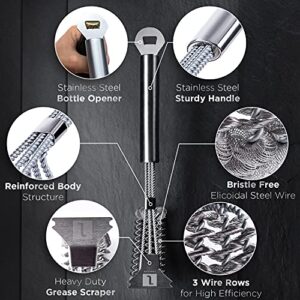 Bristle Free Grill Brush, BBQ Brush, Grill Scraper, Safe Grill Brush, Best Grill Brush, Stainless Grill Brush by LOOCIAN