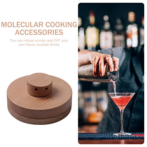 UPKOCH Wiskey Set Wood Lid Cocktail Smoker Kit: 1 Set Infuser Lid Chimney Drink Smoker Whiskey Smoker Infuser Kit for Cocktails Men Set