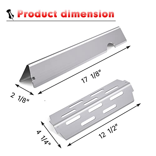 Cozilar Grill Flavorizer Bars Heat Deflectors BBQ Gas Grill Replacement Parts for Weber 66041, 66033, 66796, Weber Genesis II E-410, S-410, Genesis II LX E-440, S-440, 17” Stainless Steel Flavor Bars