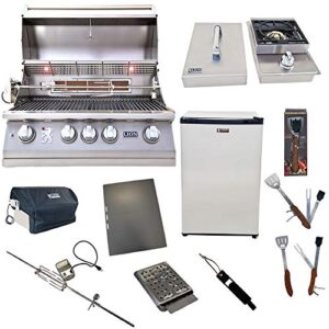 lion premium grills 32-inch liquid propane grill l75000 with lion single side burner and eco friendly lion refrigerator with 5 in 1 bbq tool set best of backyard gourmet package deal