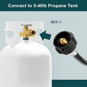 GASPRO 15 Inch RV Propane Hose with 1/4" Male Inverted, Camper Propane Hose Replacement for 2-Stage Auto Changeover Regulator, 2-Pack