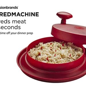 FusionBrands ShredMachine, Red -The Quick, Easy to Use Alternative to Bear Claws Meat Shredder for Pulled Pork, Beef, Chicken, & More - BPA Free Hand Shredder with Easy to Grip Handles, Non-Skid Base