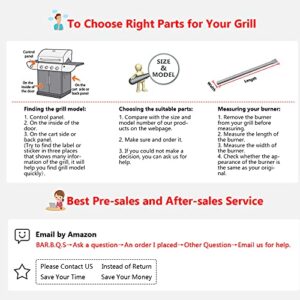 Hisencn Grill Burner Tube Replacement for Brinkmann 810-2511-S, 810-2512-S, 810-3660-S, 810-4220-S,  810-4535-S and more Gas Grill Models, 15 5/16 inch Stainless Steel Burner Pipe