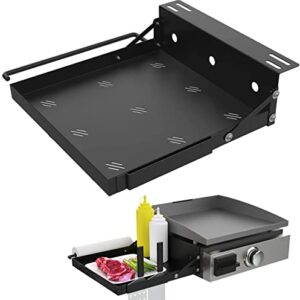 MOASKER New Upgraded Griddle Caddy Shelf for Blackstone 17"/ 22"/ 28" Griddle, Addition Side Rack Storage Tray with Paper Towel Holder, Spatula Holder Organizer for Blackstone Grill Accessories