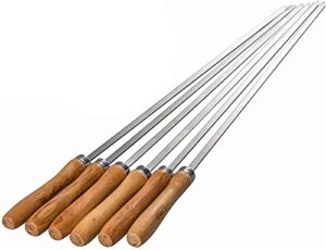 10 pieces stainless steel skewers, bbq skewers, meat skewers, stainless steel skewers, reusable bbq skewers, kebabs - 35cm