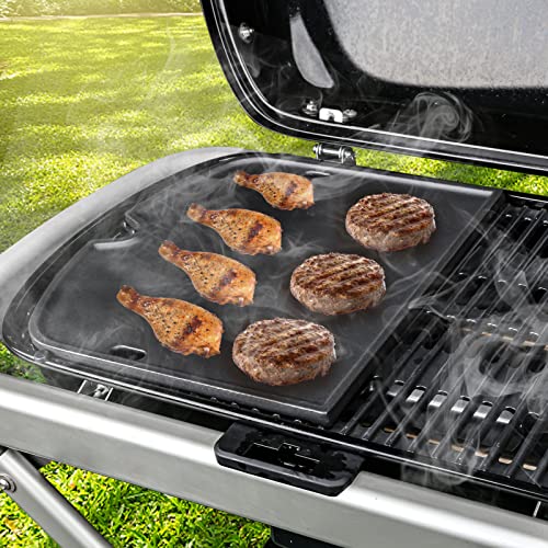 Uniflasy Cast Iron Griddle for Weber Traveler Portable Gas Grill, fits Weber 9010001 Traveler Portable Gas Grill, Cooking Griddle