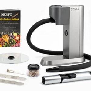 Food & Cocktail Smoking Gun Smoker Premium Kit, with Butane Lighter (Gas Not Included) Cocktail Smoke Infuser Cold Smoke Generator for Drinks Whiskey | Smokey Meat Indoor Flavor Blaster Wood Burning Small Kitchen Accessories | Party Supplies & Gift for Ma