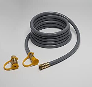 XYS MNS 12 feet natural gas hose 3/8-inch natural gas quick disconnect kit, CSA certified, low pressure outdoor NG/propane equipment for barbecues, grills, fire pits, generators, heaters, etc.