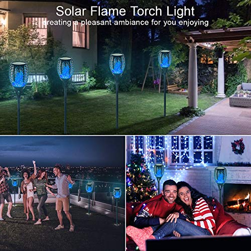 EOYIZW Solar Lights Outdoor Flickering Flame Solar Lantern Outdoor Hanging Decorative Lanterns with Solar Powered Waterproof Decorations for Patio Garden Deck Yard