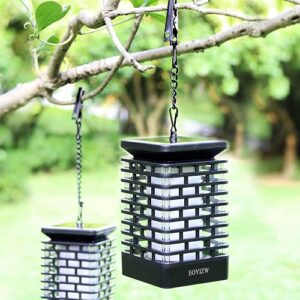 EOYIZW Solar Lights Outdoor Flickering Flame Solar Lantern Outdoor Hanging Decorative Lanterns with Solar Powered Waterproof Decorations for Patio Garden Deck Yard