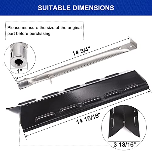 Aibabcue Grill Replacement Parts for Kenmore 146.34611410, 146.23678310, 146.47223610, 146.46372610 Gas Grill, Heat Plate Shield, Grill Burner, Carryover Tube, Igniter for Kenmore Grill 146.16198211