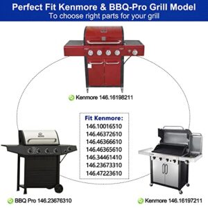 Aibabcue Grill Replacement Parts for Kenmore 146.34611410, 146.23678310, 146.47223610, 146.46372610 Gas Grill, Heat Plate Shield, Grill Burner, Carryover Tube, Igniter for Kenmore Grill 146.16198211