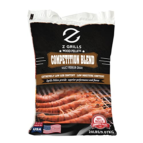 Z GRILLS 100% All-Natural Flavor American Competition-Blend Hard Grill, Smoke, Bake, Roast, Braise & BBQ Wood Pellet, 1 Pack Total 20lbs