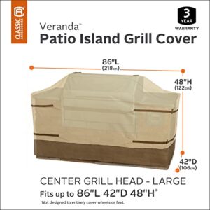 Classic Accessories Veranda Water-Resistant 86 Inch Center Island BBQ Grill Head Cover