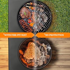 LeadCon 60 × 40 Inch Large Under Grill Mat, Fireproof Pit Mat for Grill Deck and Patio Protector, Flat Top Grill, Outdoor Charcoal, Fire Resistant Rugs for Fireplace, Reusable Fire Pit Mat