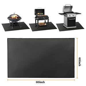 LeadCon 60 × 40 Inch Large Under Grill Mat, Fireproof Pit Mat for Grill Deck and Patio Protector, Flat Top Grill, Outdoor Charcoal, Fire Resistant Rugs for Fireplace, Reusable Fire Pit Mat