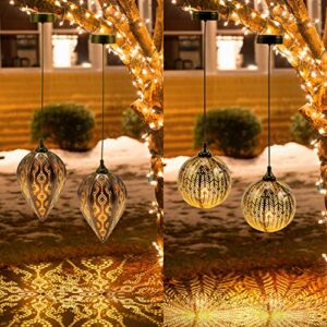 4 pack solar lanterns outdoor waterproof decorations for patio garden decor