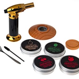 Premium Cocktail Smoker Kit with Torch and Wood Chips, 4 Flavors - Old Fashioned Smoker Kit, Bourbon & Whiskey Drink Smoker Infuser Kit - Whiskey Gifts for Men, Dad, Husband (No Butane)