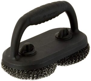 outset 76226 short handle mesh scrubber grill brush, black