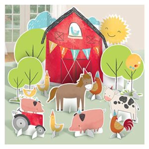 barnyard birthday table decorations - multicolor, 11 pcs