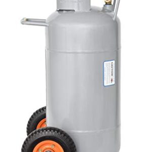 Flame King 40LB Horizontal & Vertical Steel Propane Tank Cylinder HOG with Dolly Cart Wheels for Fire Tables, Fire Pits, Patio Heaters, Barbeques, Lunch Truck, Weed Torch, and Truck Campers