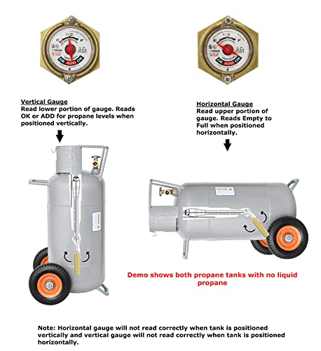 Flame King 40LB Horizontal & Vertical Steel Propane Tank Cylinder HOG with Dolly Cart Wheels for Fire Tables, Fire Pits, Patio Heaters, Barbeques, Lunch Truck, Weed Torch, and Truck Campers