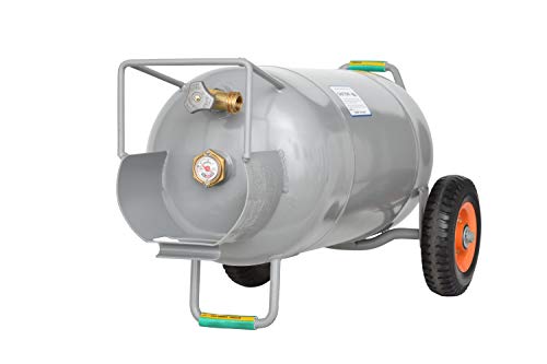 Flame King 40LB Horizontal & Vertical Steel Propane Tank Cylinder HOG with Dolly Cart Wheels for Fire Tables, Fire Pits, Patio Heaters, Barbeques, Lunch Truck, Weed Torch, and Truck Campers