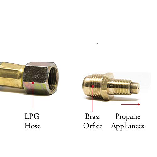 GasOne 2120 Heater and Fire Pit-3/8 Female Flare Nut Indicator 4 Feet Hose Universal QCC1 for Propane Gas Grill