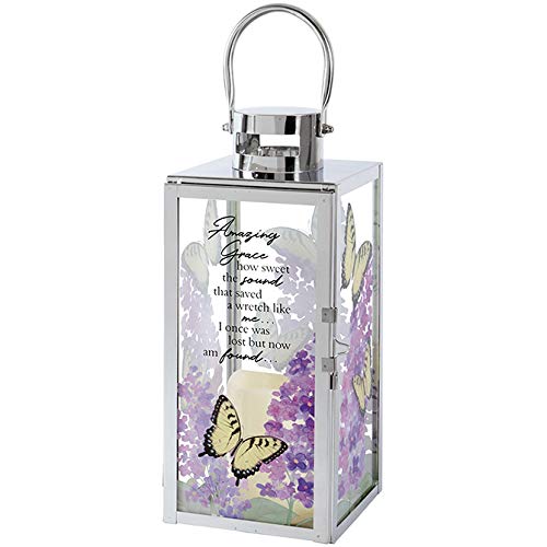 Carson 57472 Amazing Grace Chrome Art Lantern, 12-inch High