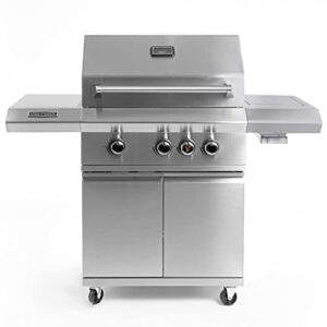 victory 3-burner propane gas grill with infrared side burner - bbq-vct3bsb-lp