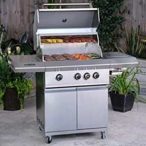 Victory 3-Burner Propane Gas Grill With Infrared Side Burner - BBQ-VCT3BSB-LP