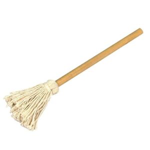 rocky mountain goods basting barbecue mop - large - long handle to keep your hand away from the heat - large mop for quicker basting - solid wood