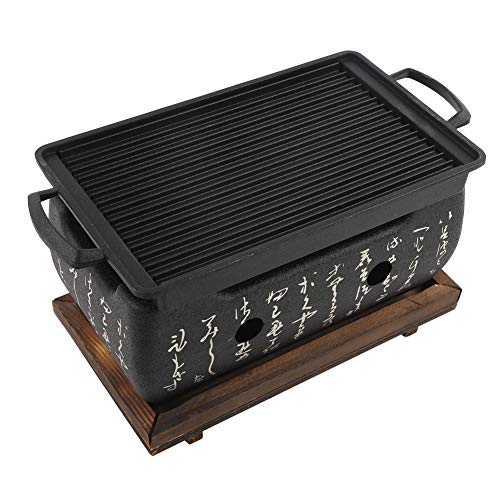 Vikye Japanese Barbecue Grill, Charcoal Stove Made of Aluminum and Stainless Steel 24x12.5x11.5cm/9.4x6.1x4.5inch