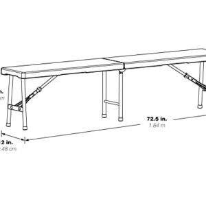 Office Star Resin Furniture for Indoor or Outdoor Use, Single, Fold in Half 6 Foot Bench