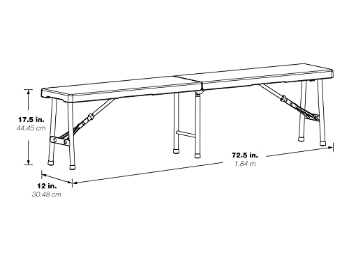 Office Star Resin Furniture for Indoor or Outdoor Use, Single, Fold in Half 6 Foot Bench