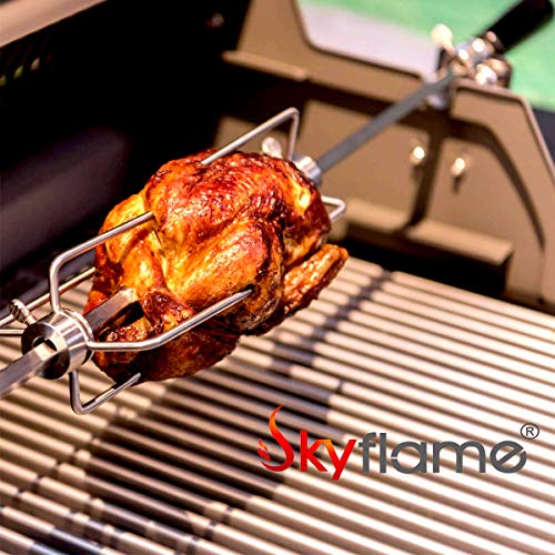 Skyflame Heavy Duty Stainless Steel Rotisserie Meat Forks - Fits 1/2-Inch and 3/8-Inch Hexagon & 3/8-Inch and 5/16-Inch Square Spit Rods