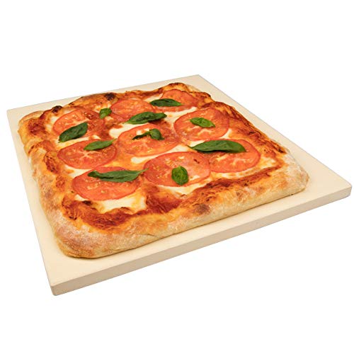 CucinaPro Pizza Stone for Oven, Grill, BBQ- Extra Thick 5/8" Cordierite Rectangular Baking Stone for Better Cooking- 16" x 14" Pan- Holds High Temperature Perfectly For Crispy Crust- Kitchen Must Have