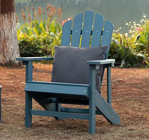 EFURDEN Adirondack Chair, Polystyrene, Weather Resistant & Durable Fire Pits Chair for Lawn and Garden, 350 lbs Load Capacity with Easy Assembly (Blue, 1 pc)