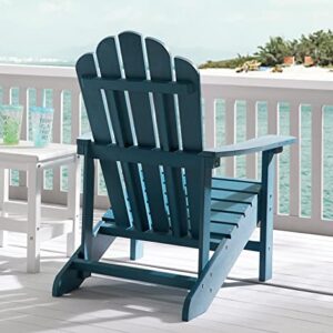 EFURDEN Adirondack Chair, Polystyrene, Weather Resistant & Durable Fire Pits Chair for Lawn and Garden, 350 lbs Load Capacity with Easy Assembly (Blue, 1 pc)