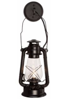 Rustic Lantern Wall Mounted Set - Large Black