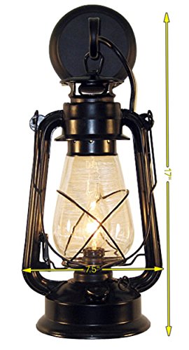 Rustic Lantern Wall Mounted Set - Large Black