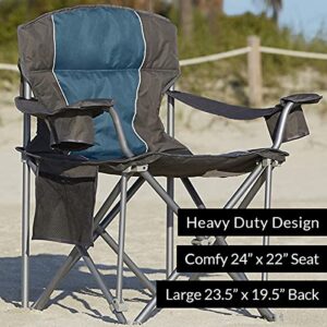 LivingXL by DXL Heavy Duty Portable Chair | Outdoor Lawn or Beach Chair with 500 lb Max Capacity, Lightweight Folding Frame