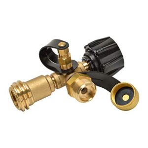 Stanbroil Propane Gas Brass Tee Adapter with 4 Port for RV or Motorhome, Acme Nut &QCC1