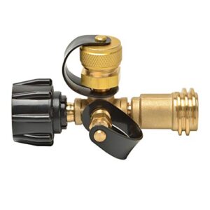 Stanbroil Propane Gas Brass Tee Adapter with 4 Port for RV or Motorhome, Acme Nut &QCC1